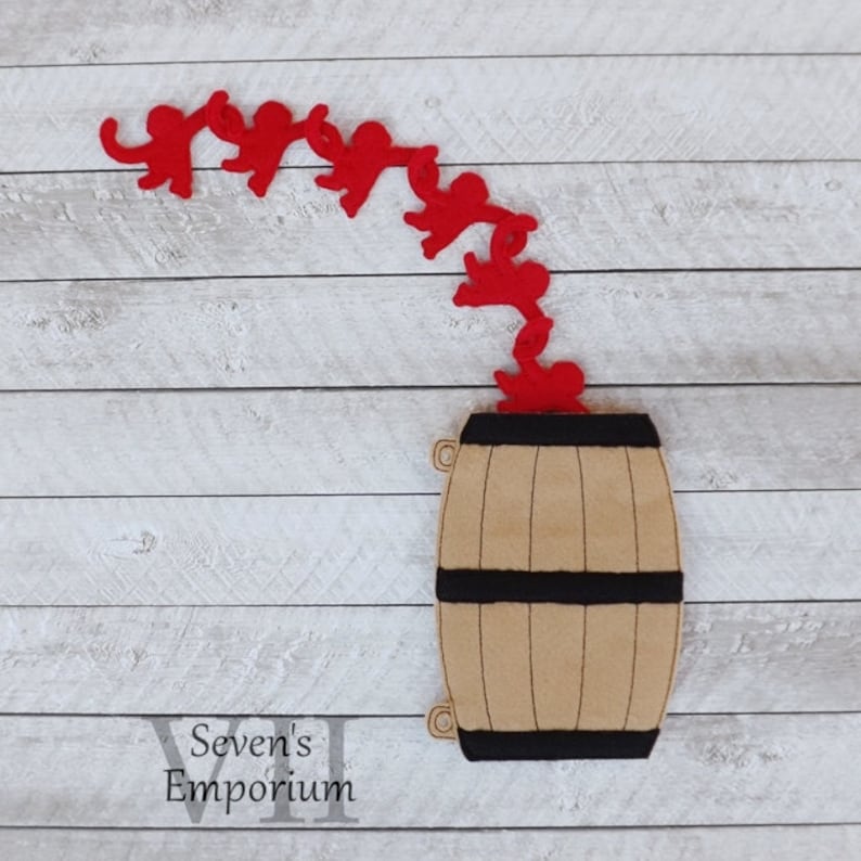 Barrel of Monkeys in the Hoop Activity Page Machine Embroidery Design ...