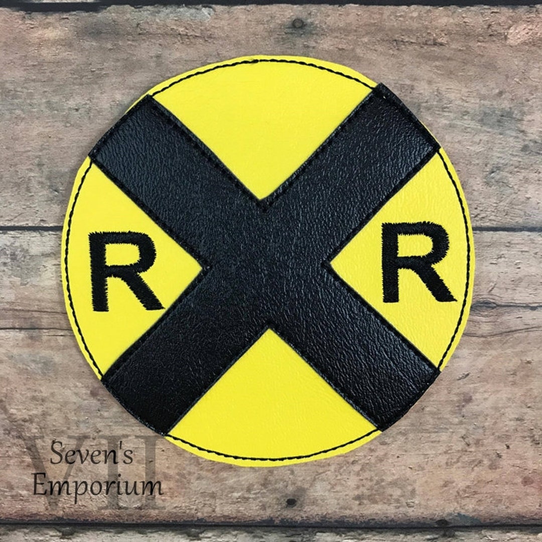 Circle Railroad Crossing Sign ITH Machine Embroidery Design - Etsy