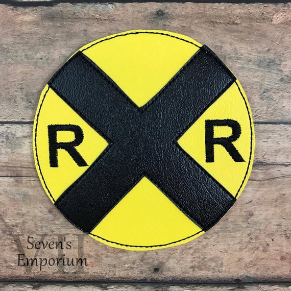 Circle Railroad Crossing Sign ITH Machine Embroidery Design | Etsy