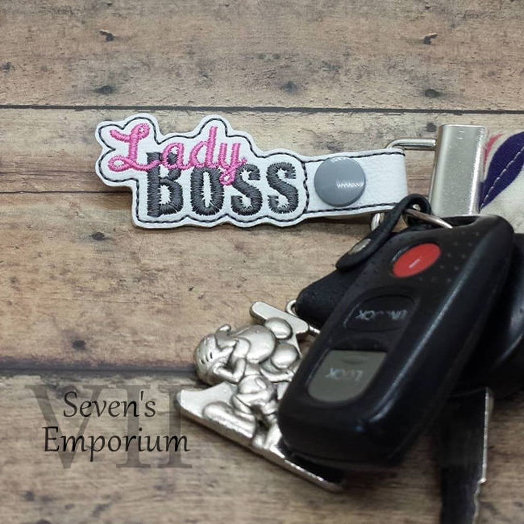Lady Boss Key Fob Snaptab Keychain Machine Embroidery Design - Etsy
