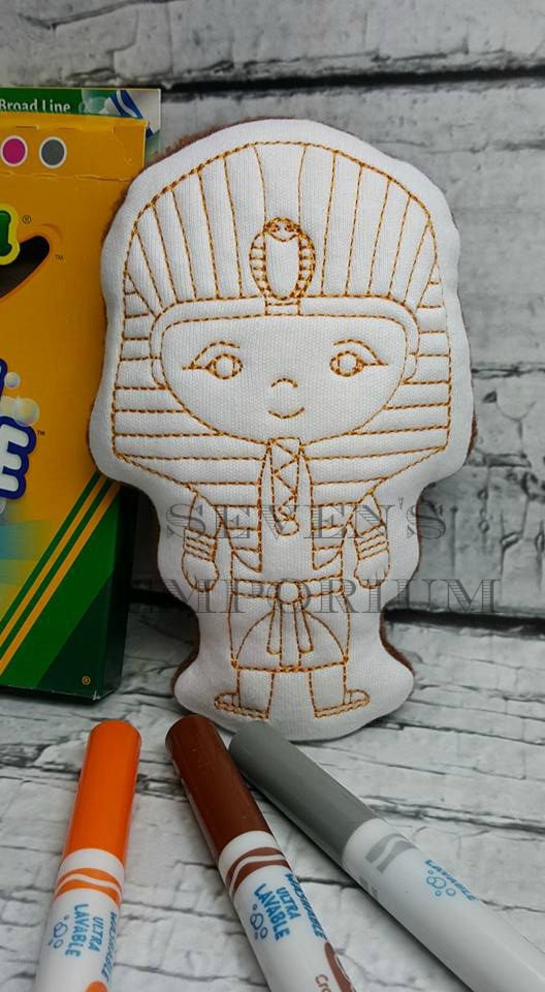 Pharaoh Doodle-it in the Hoop ITH Machine Embroidery Design Stuffie ...