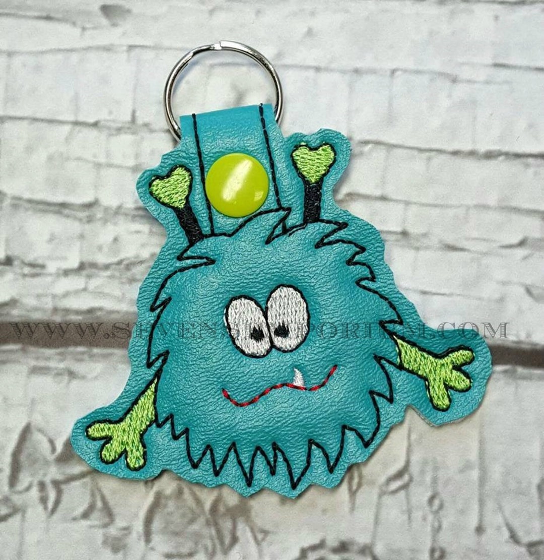 Love Monster Key Fob Snaptab Keychain Machine Embroidery Design - Etsy