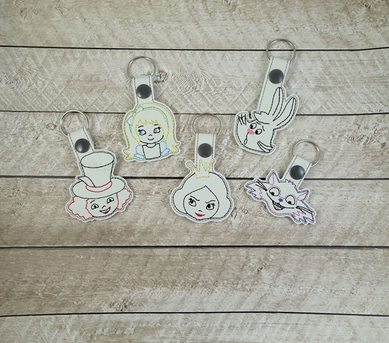 Alice in Wonderland ALICE Key Fob Snap Tab Keychain Machine | Etsy
