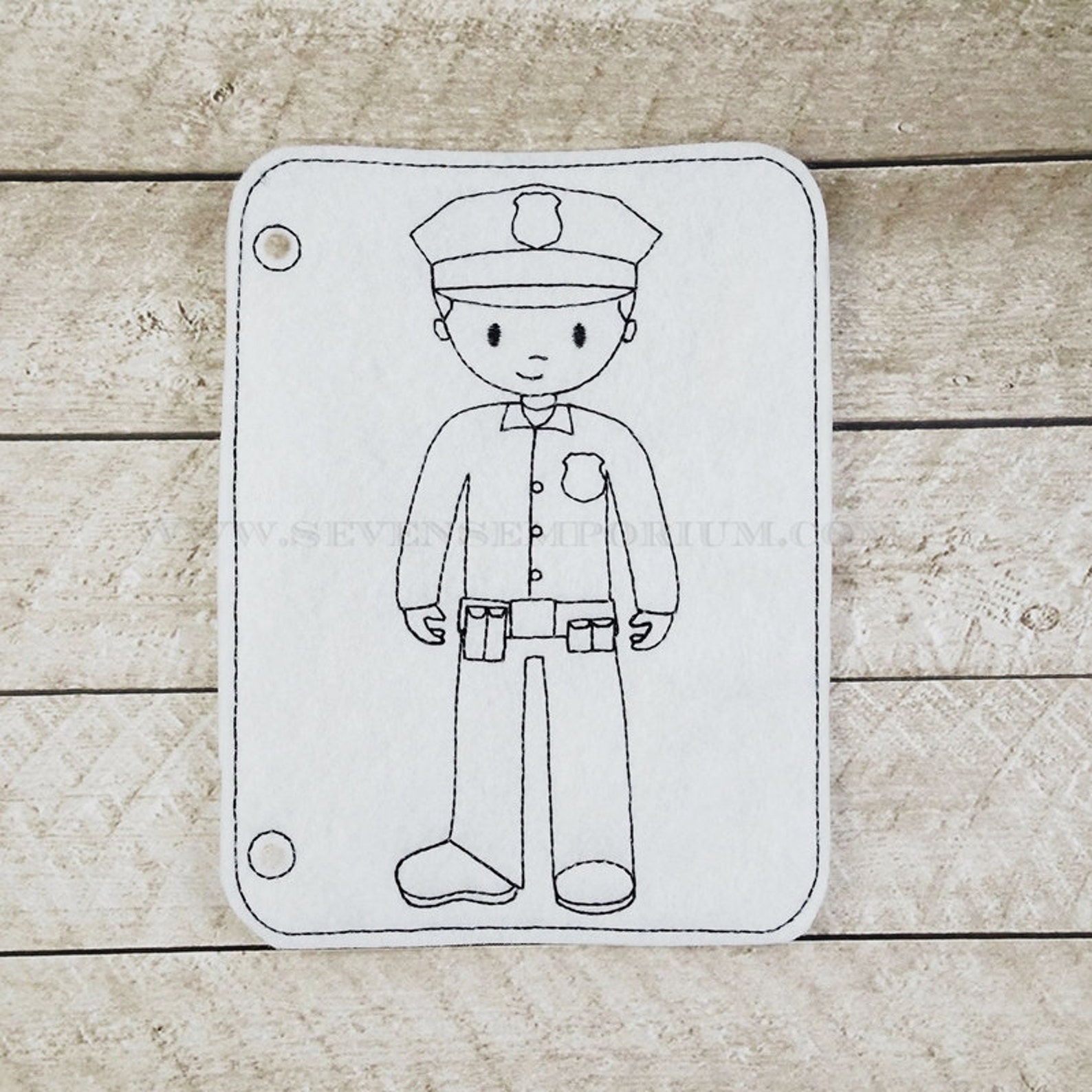 Police Officer in the Hoop Doodle-it Coloring Page Machine - Etsy
