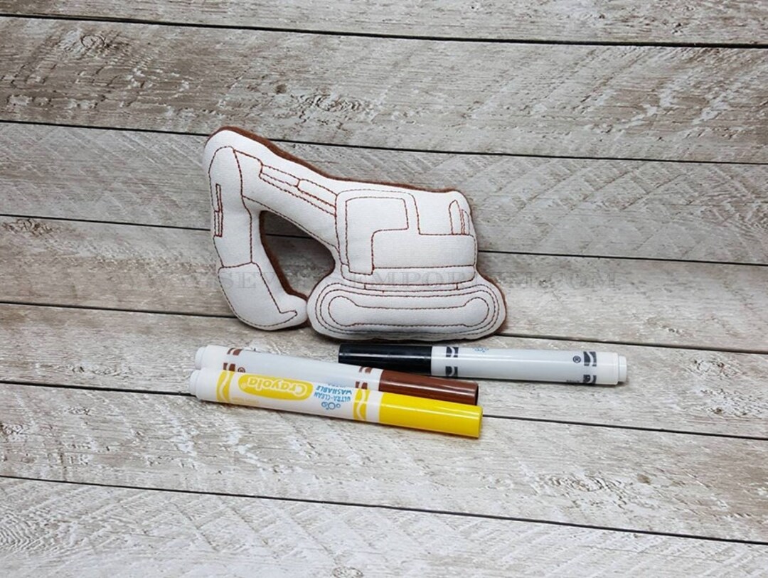 Trackhoe Excavator in the Hoop Doodle-it Machine Embroidery Design - Etsy