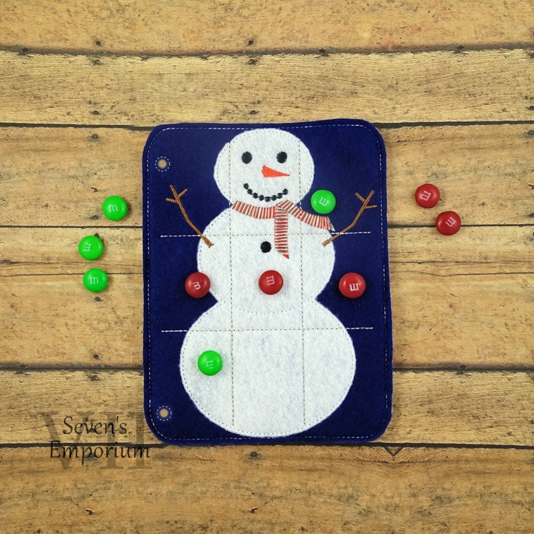 Snowman Tic Tac Toe Game Activity Page Quiet Book Machine - Etsy