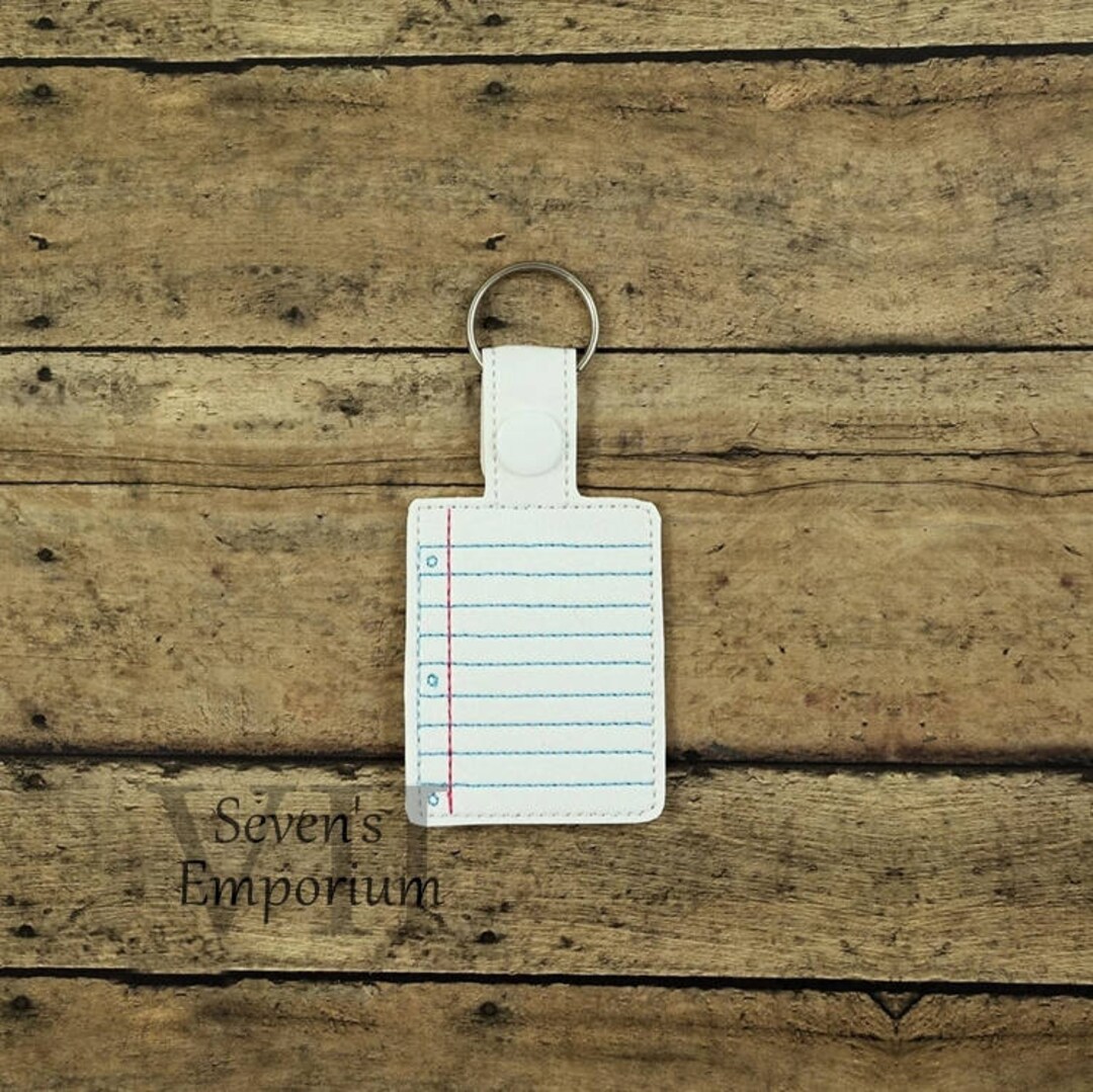 Paper Key Fob Snap Tab Keychain Machine Embroidery Design - Etsy