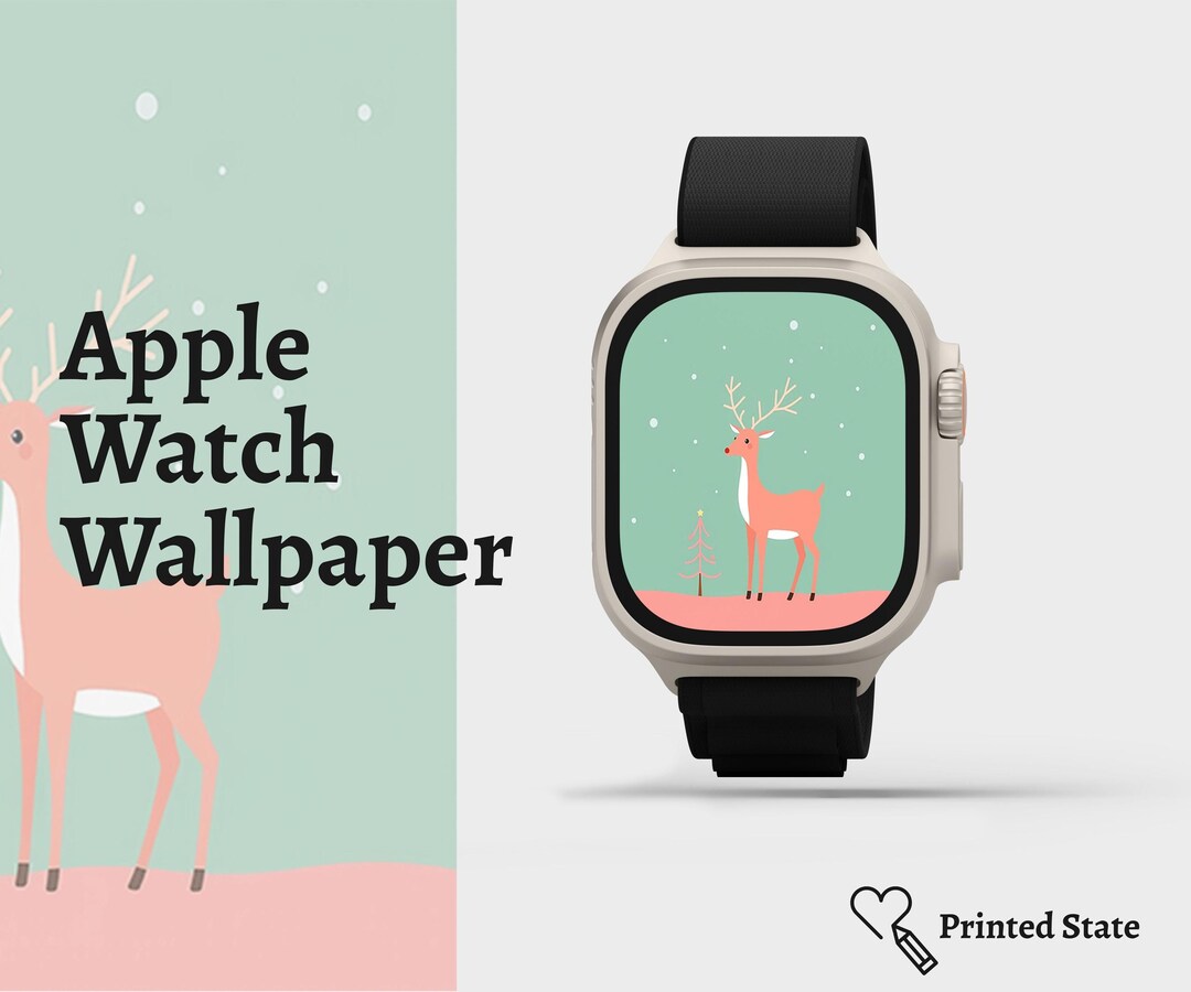 Apple Watch Wallpaper Minimalist Winter Deer, Deer Simple Winter Apple ...