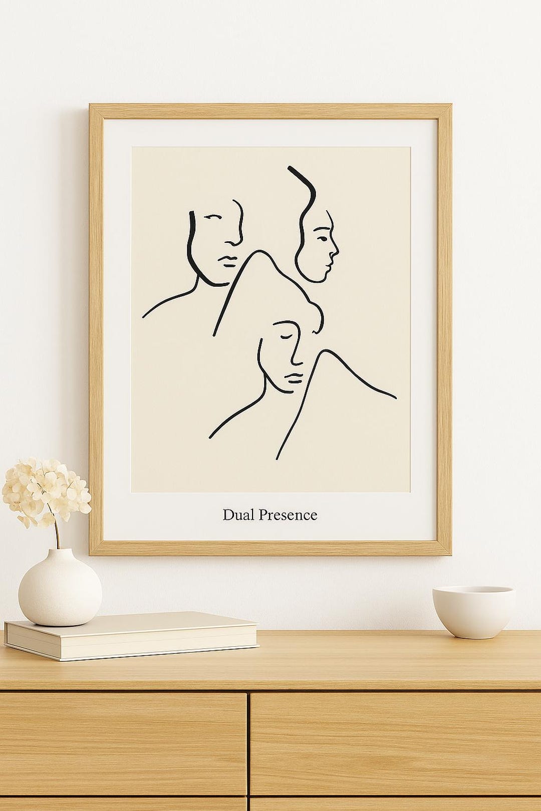 Dual Presence" – Minimalist Line Drawing of Two Faces | One Line Art ...