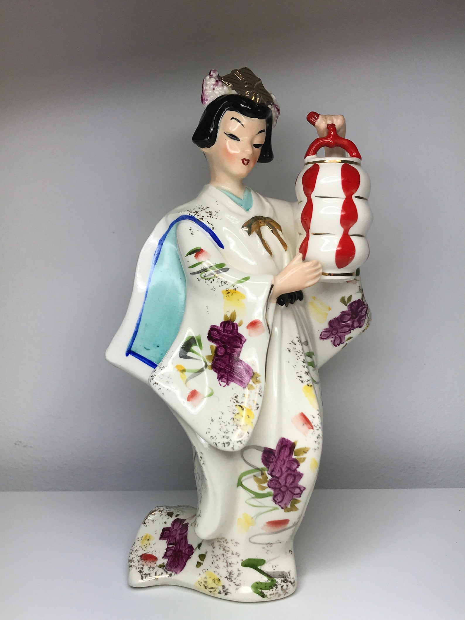 Geisha Porcelain Japanese Figurine Hand Painted Statues | Etsy