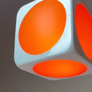 White and Orange Cubic Space Age Dice Ceiling Light by Lars Schöler for ...