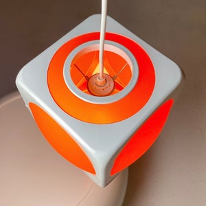 White and Orange Cubic Space Age Dice Ceiling Light by Lars Schöler for ...