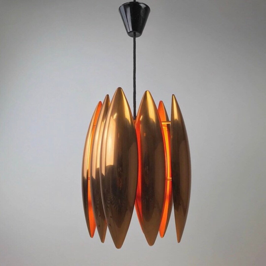 Jo Hammerborg “kastor” Copper Ceiling Light, Mid-century Modern Danish ...