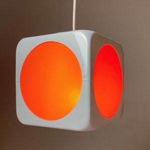 White and Orange Cubic Space Age Dice Ceiling Light by Lars Schöler for ...