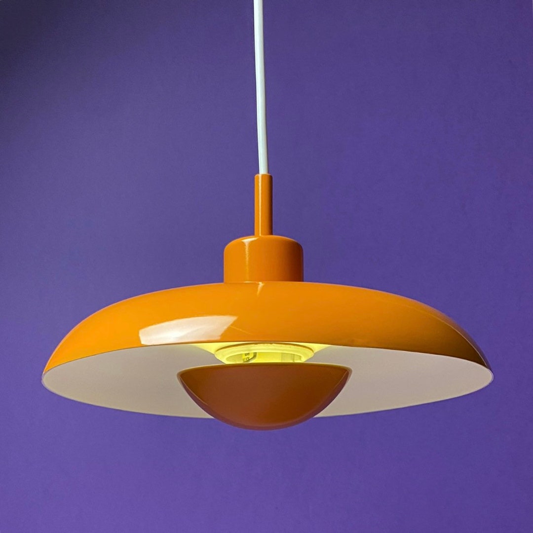 Vintage Orange Ceiling Light by Piet Hein for LYFA, Denmark, 1970 – Mid ...
