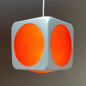 White and Orange Cubic Space Age Dice Ceiling Light by Lars Schöler for ...