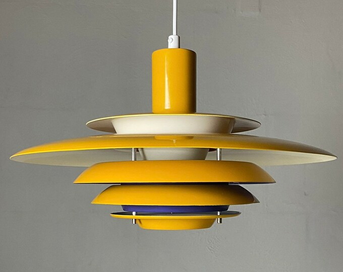 Stunning Yellow Ceiling Light With Purple Details by Lyskaer, Denmark ...