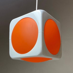 White and Orange Cubic Space Age Dice Ceiling Light by Lars Schöler for ...
