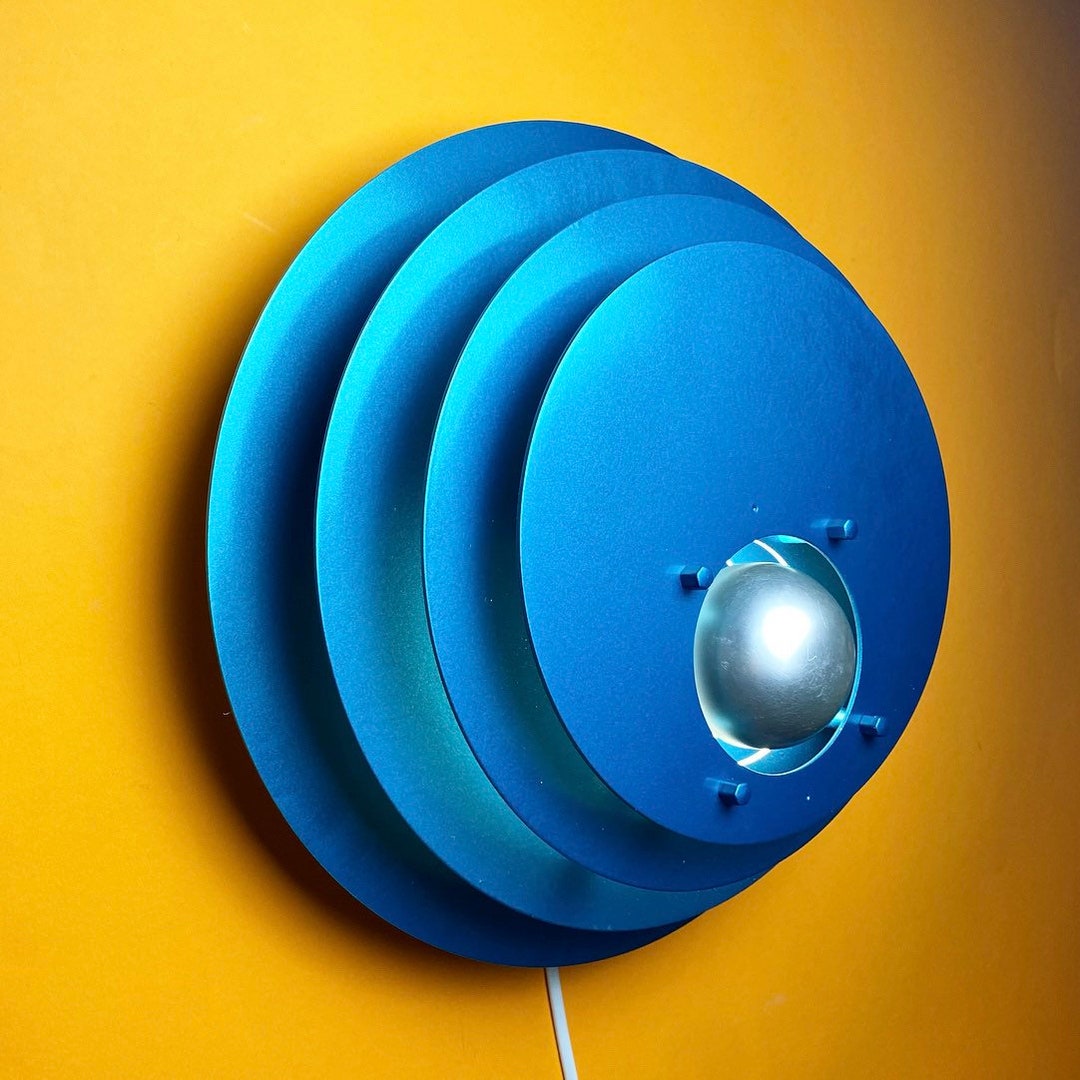 Vintage Space Age Blue Wall Sconce, Holland 1970s - Etsy