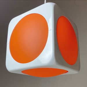 White and Orange Cubic Space Age Dice Ceiling Light by Lars Schöler for ...