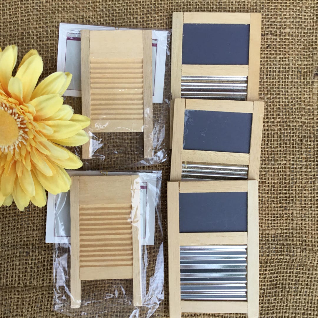 5 Miniature Wood Washboards for Dollhouse, Fairy Garden, Country ...