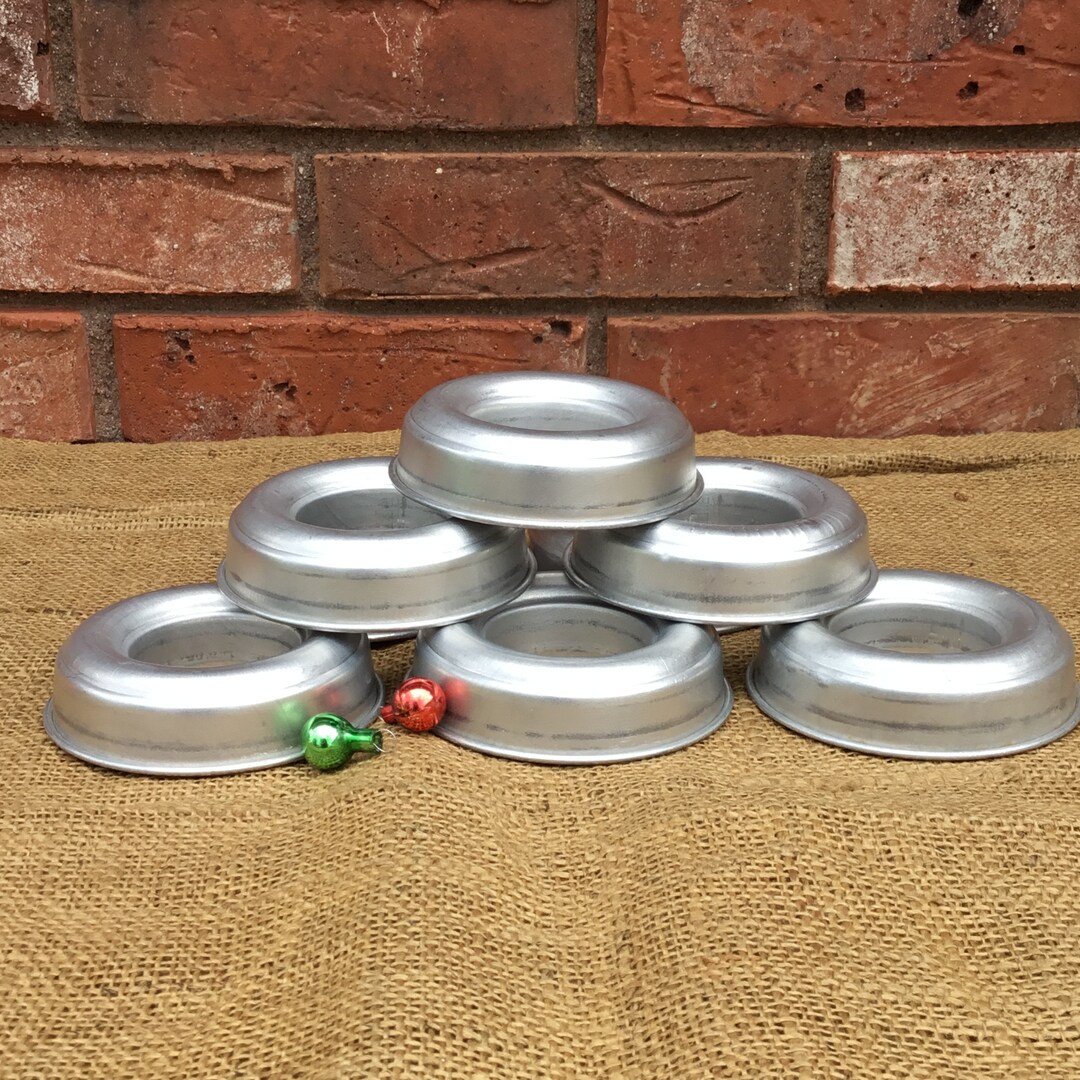 Eight Vintage Miniature Round Jello Molds | Aluminum Baking Tins ...
