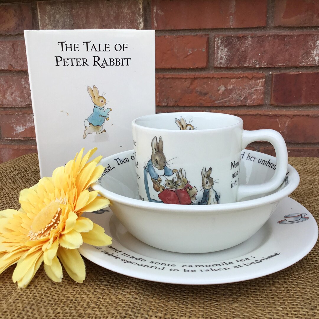 Peter Rabbit Nursery Set | Wedgwood Mug, Plate and Oatmeal Bowl | Small ...