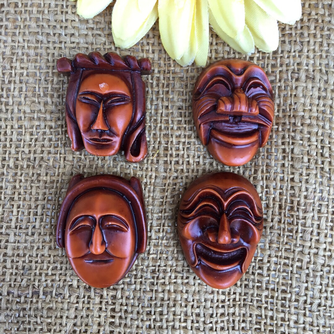 4 Korean Hahoi-tal Mask Magnets | Resin Refrigerator Magnets | Cultural ...