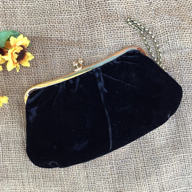 Black Velvet Purse - Etsy