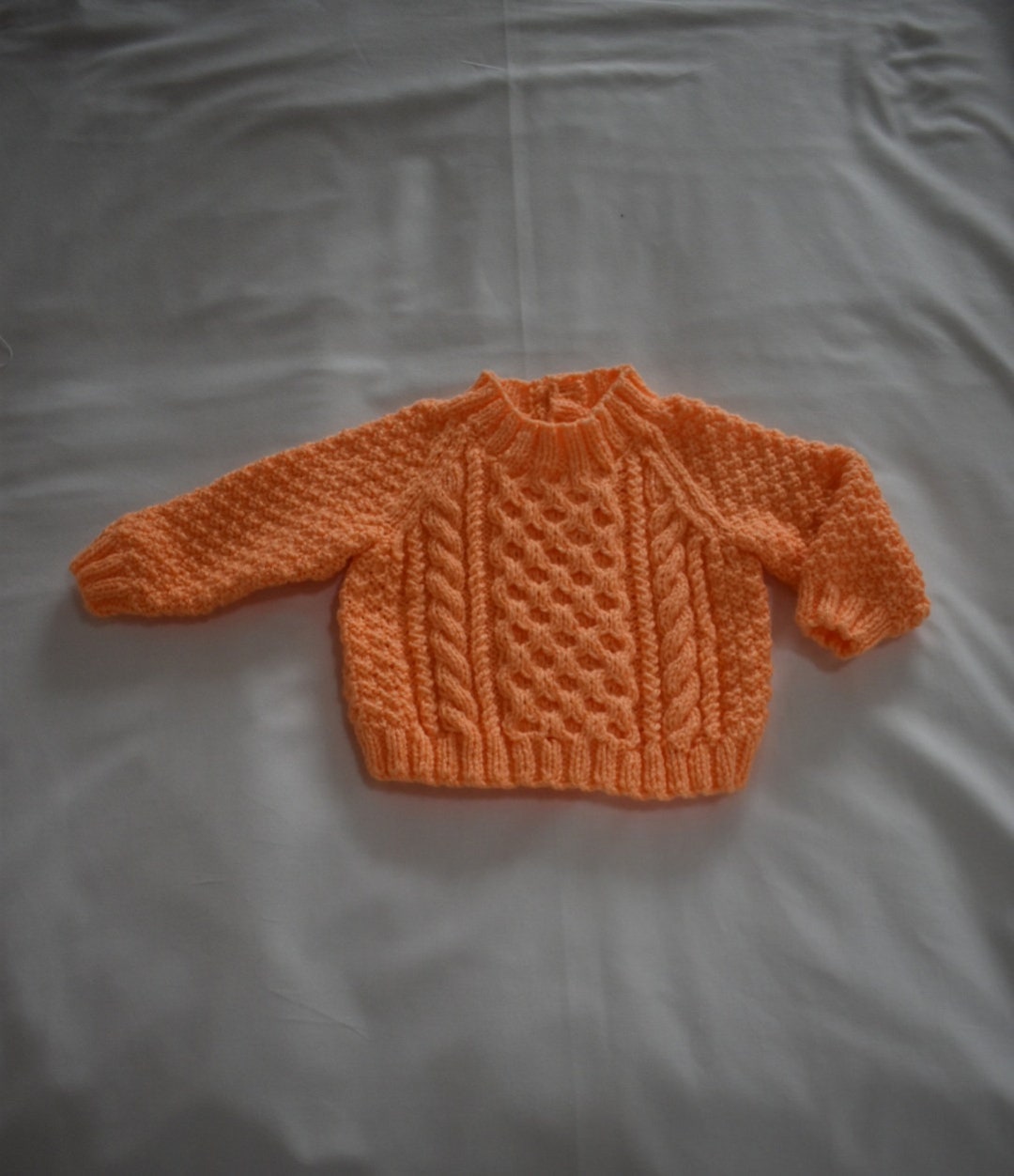 Baby Aran Style Jumper/sweater, Hand Knitted in Ireland With Honeycomb ...