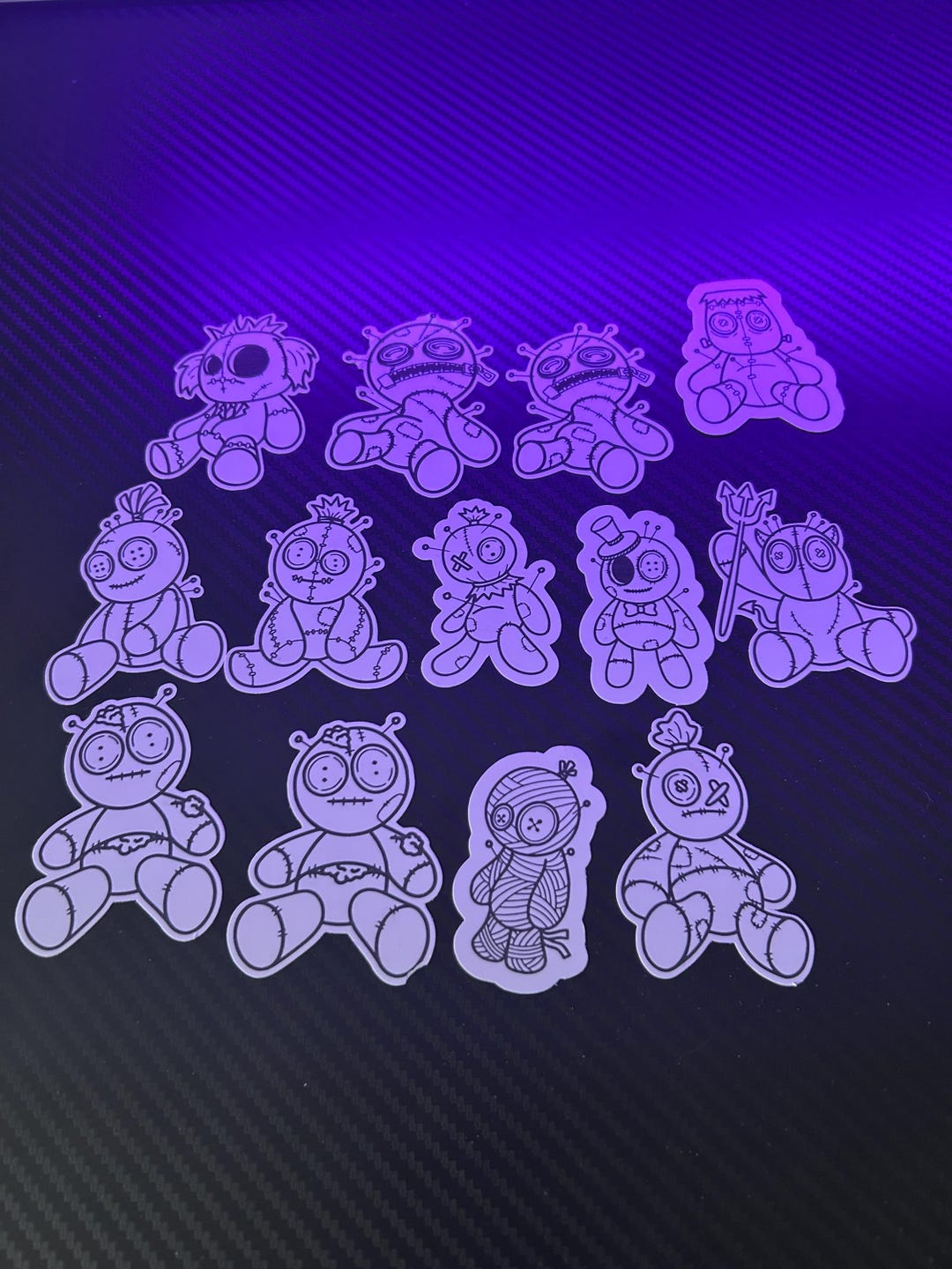 Voodoo Doll Stickers- Color Your Way! 12 Stickers Sizes 1.3x2.29 Inches ...