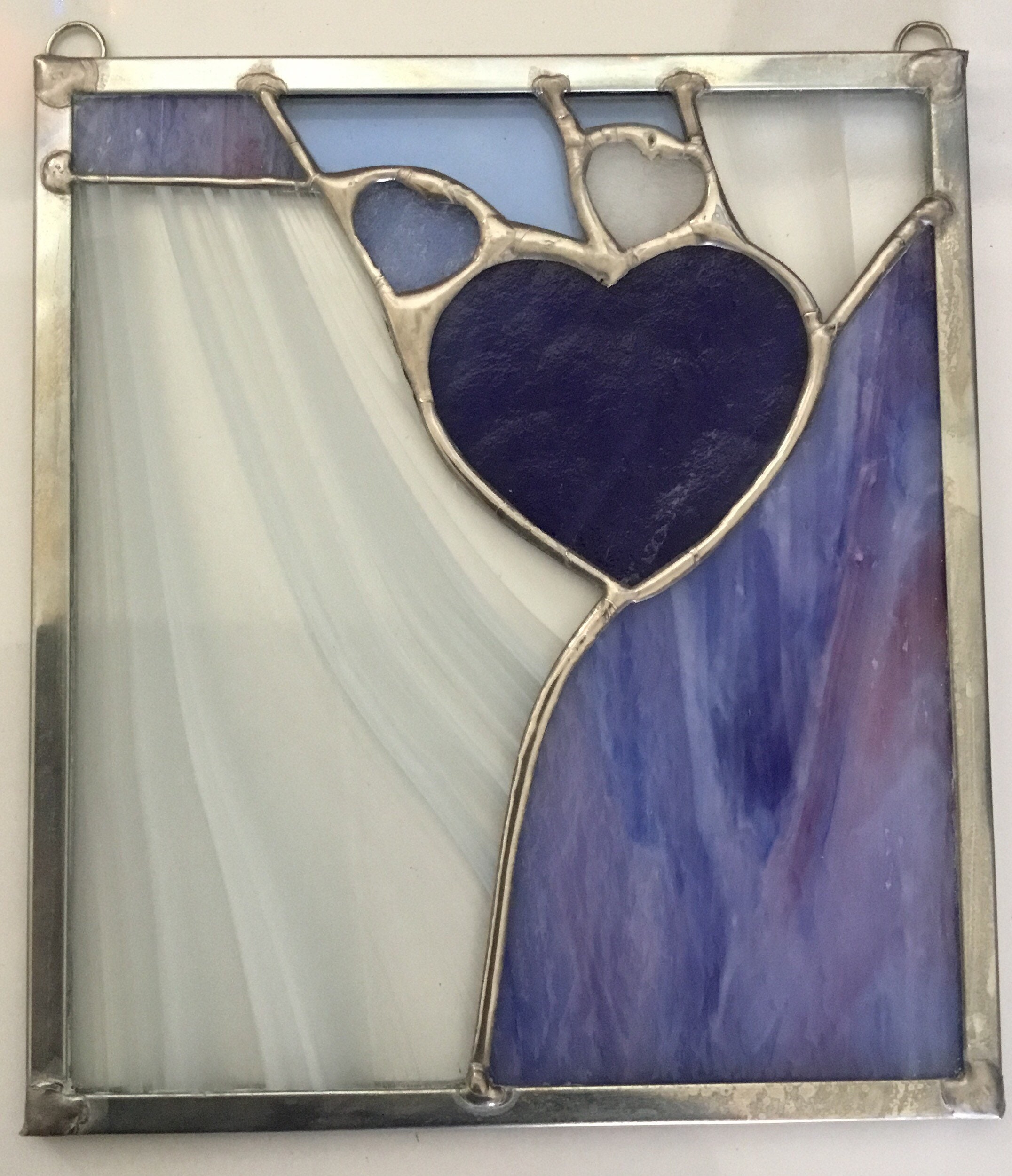 Stained Glass Heart Panel in Purple - Etsy