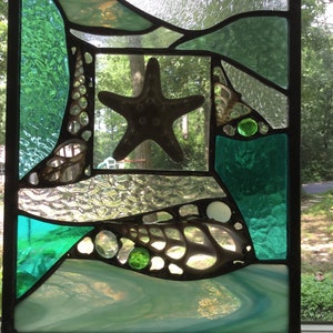 Ocean Stained Glass With Large Starfish - Etsy