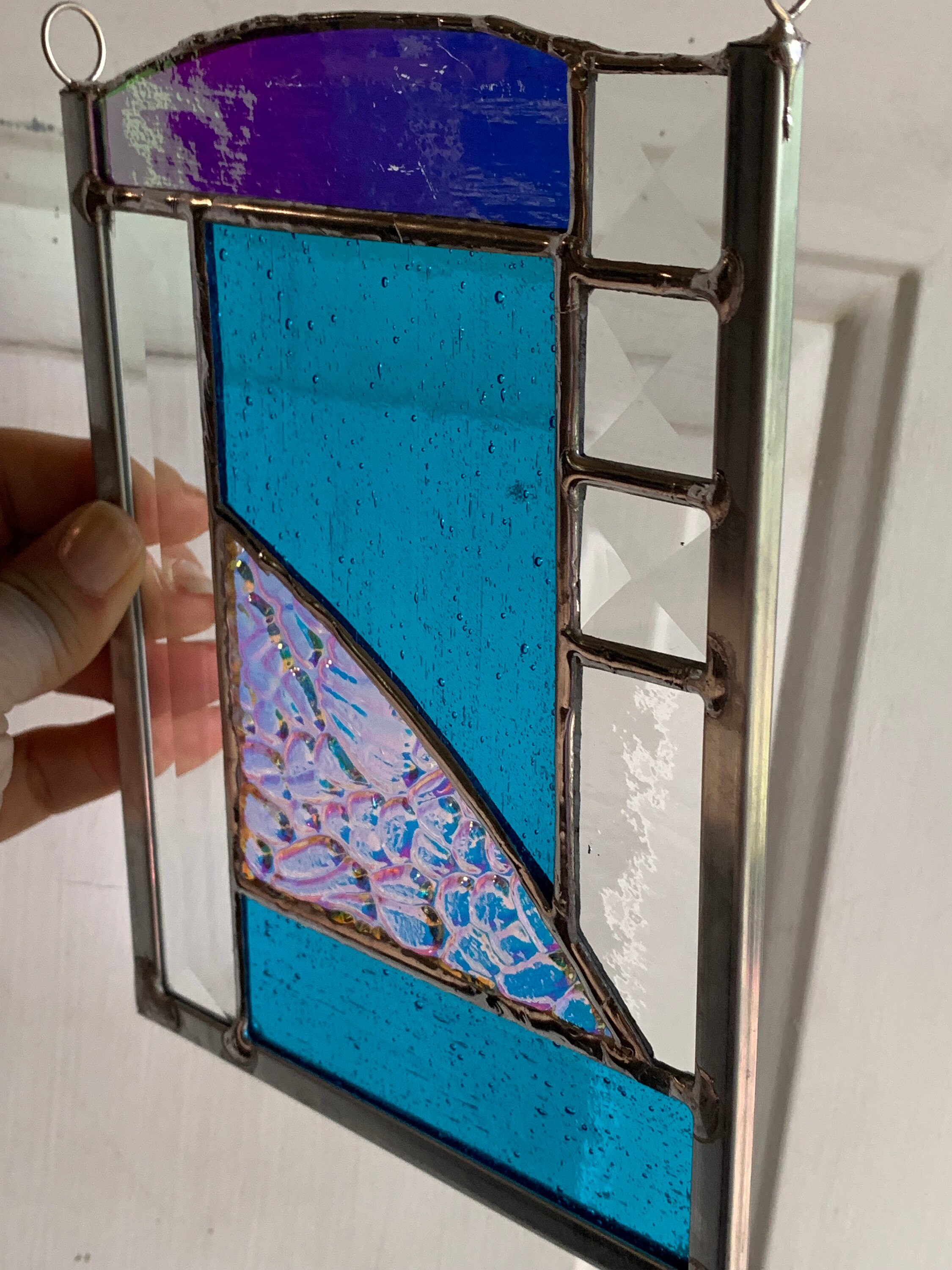 Stained Glass Panel With Dichroic Glass - Etsy