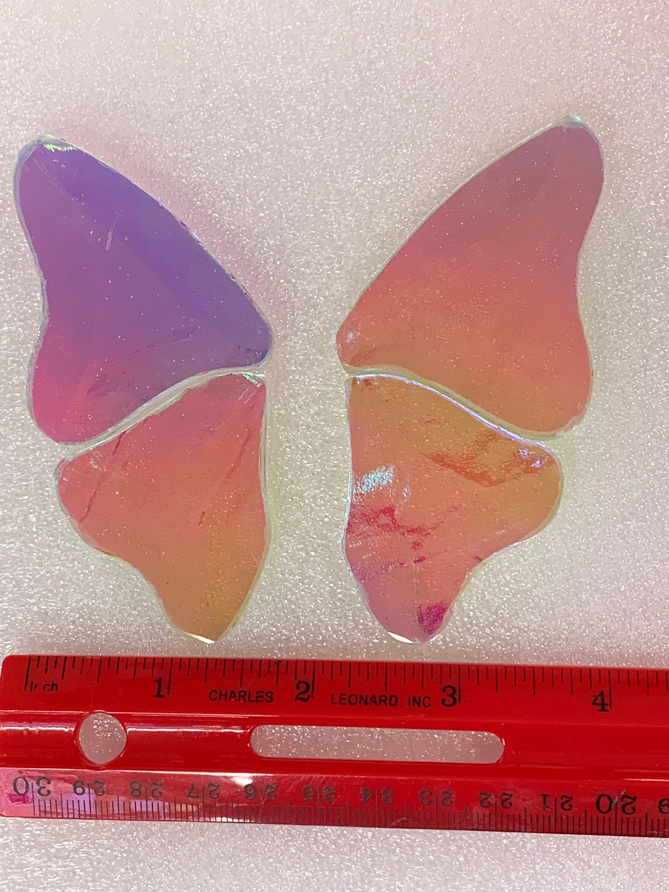 Dichroic 4 Piece Glass Bevel Butterfly Cluster - Etsy