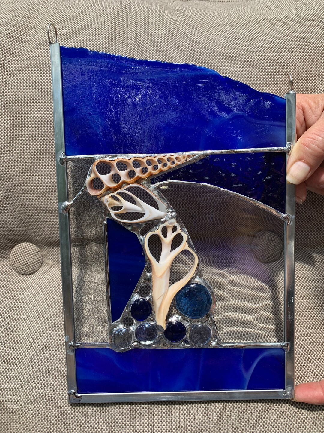 Stained Glass Panel With Sea Shells - Etsy