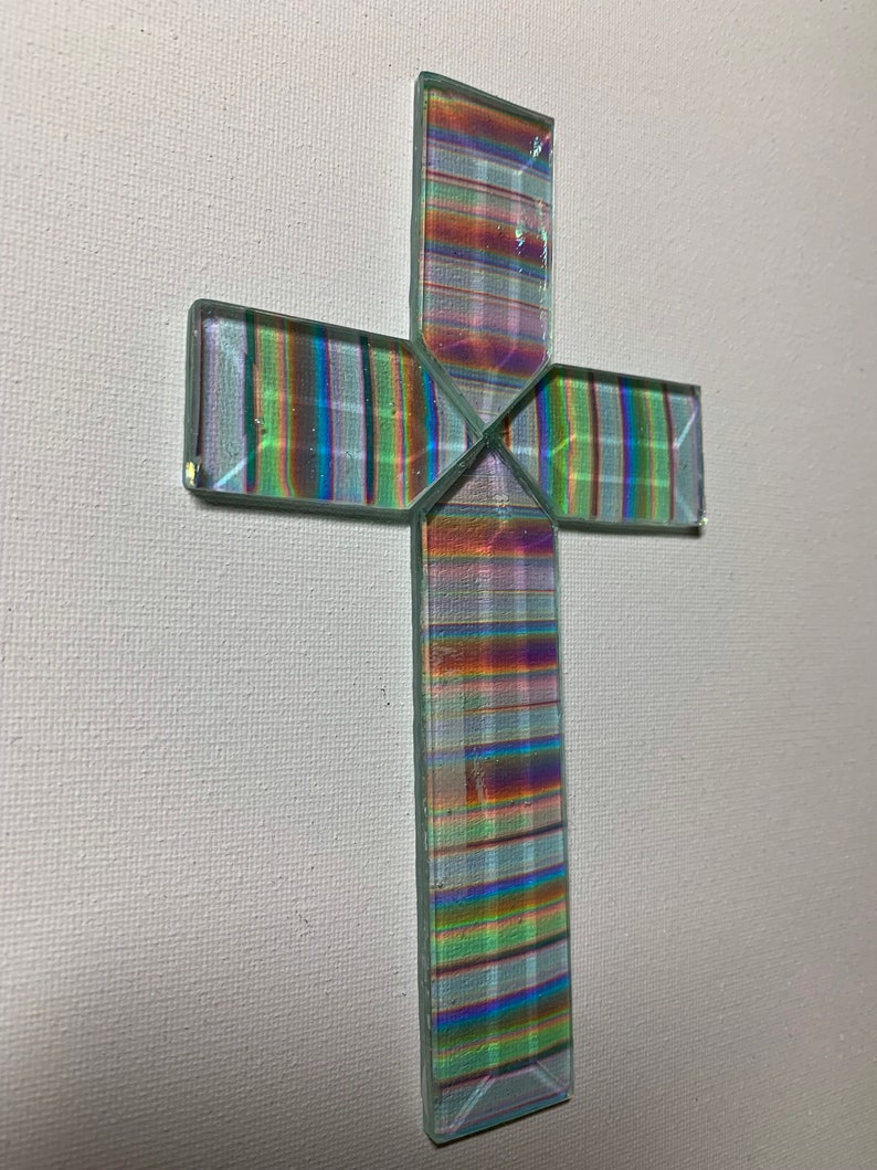 Dichroic Glass Cross Bevel Cluster for Stained Glass Work - Etsy