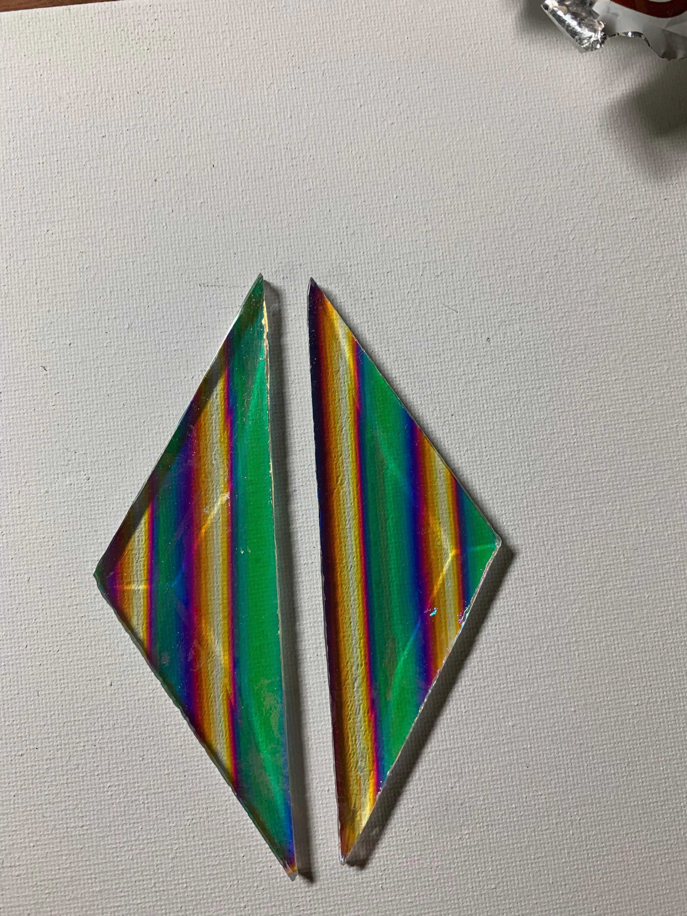 Dichroic Beveled Glass Triangles for Stained Glass Work - Etsy