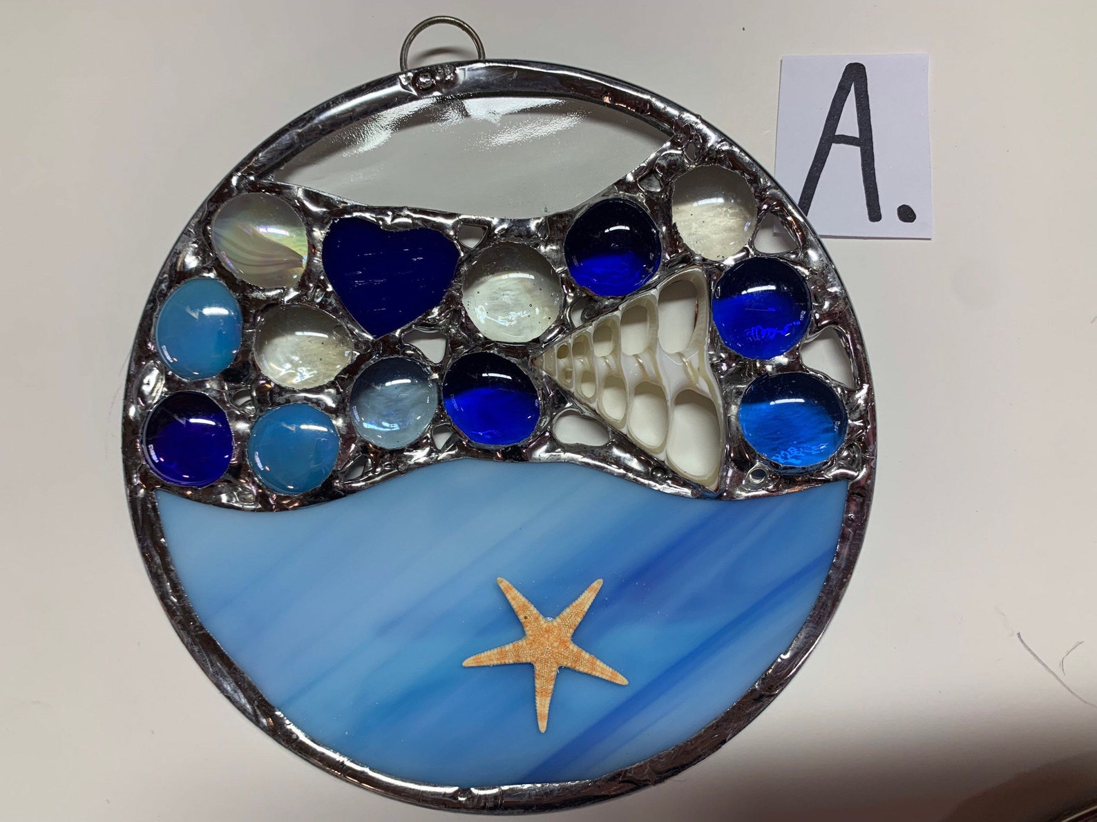 Stained Glass Ocean Sun Catchers With Shells and Starfish - Etsy