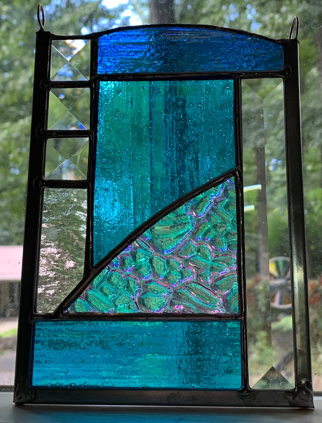 Stained Glass Panel With Dichroic Glass - Etsy