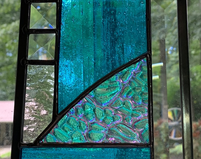 Stained Glass Panel With Dichroic Glass - Etsy