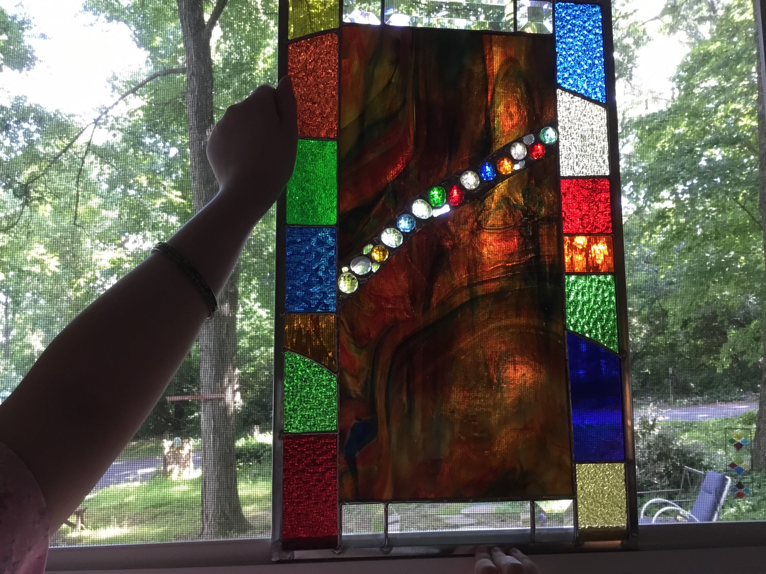 Stained Glass Panel With Rainbow Colors - Etsy