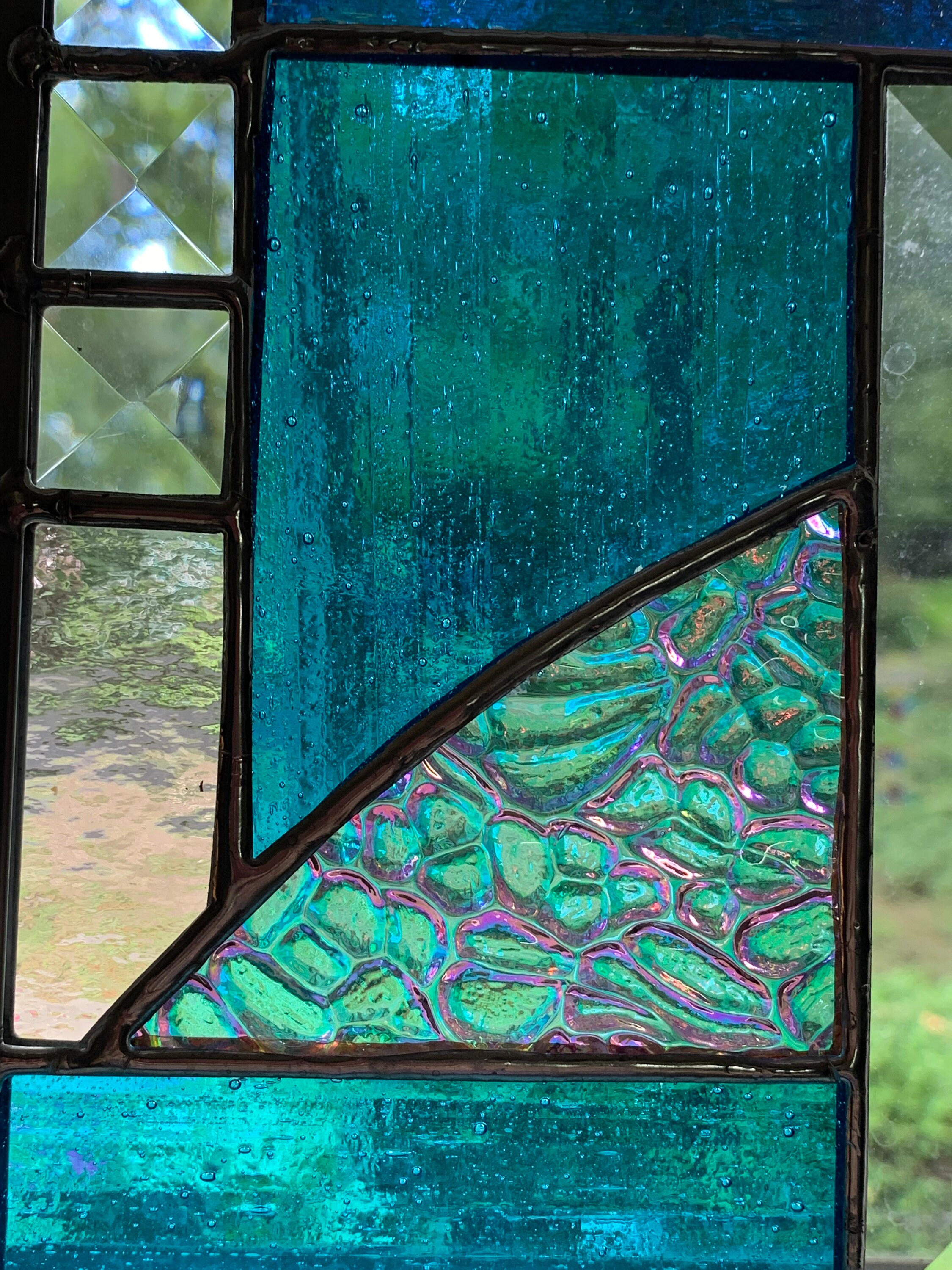 Stained Glass Panel With Dichroic Glass - Etsy