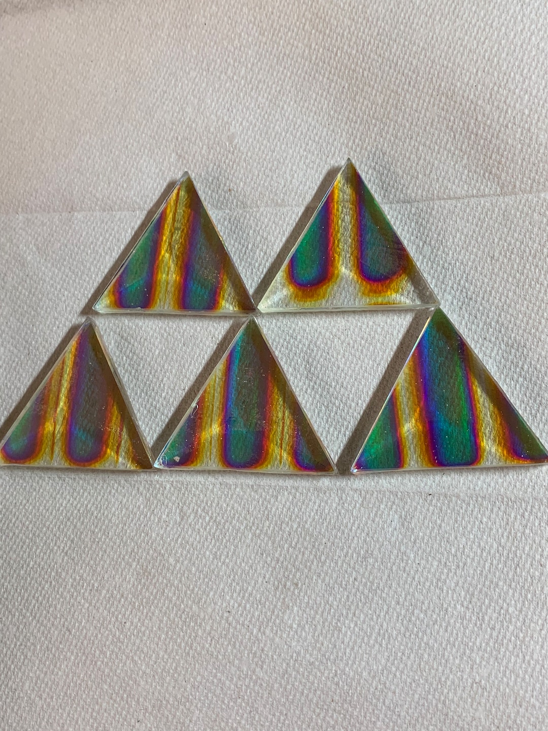 Dichroic Stained Glass Triangles - Etsy