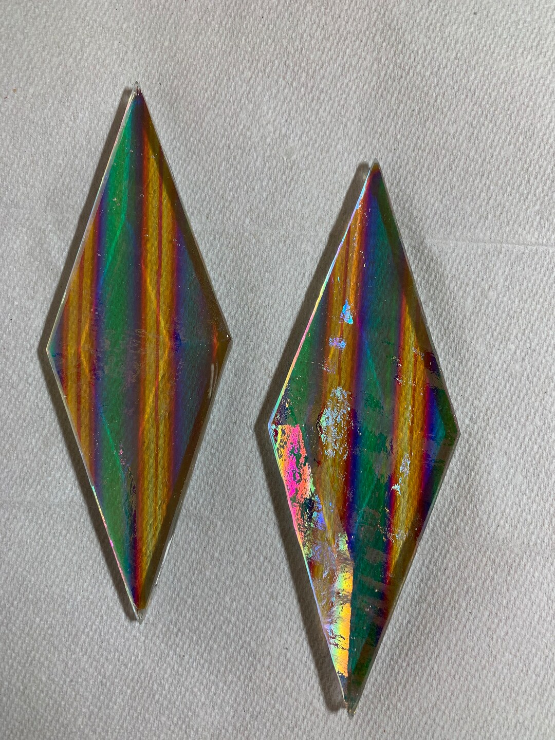 Dichroic Beveled Glass Diamonds for Stained Glass Work - Etsy
