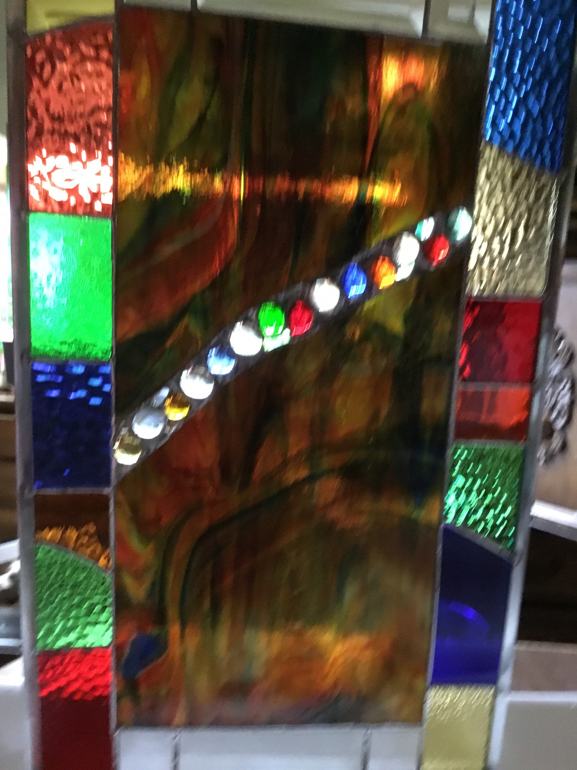 Stained Glass Panel With Rainbow Colors - Etsy