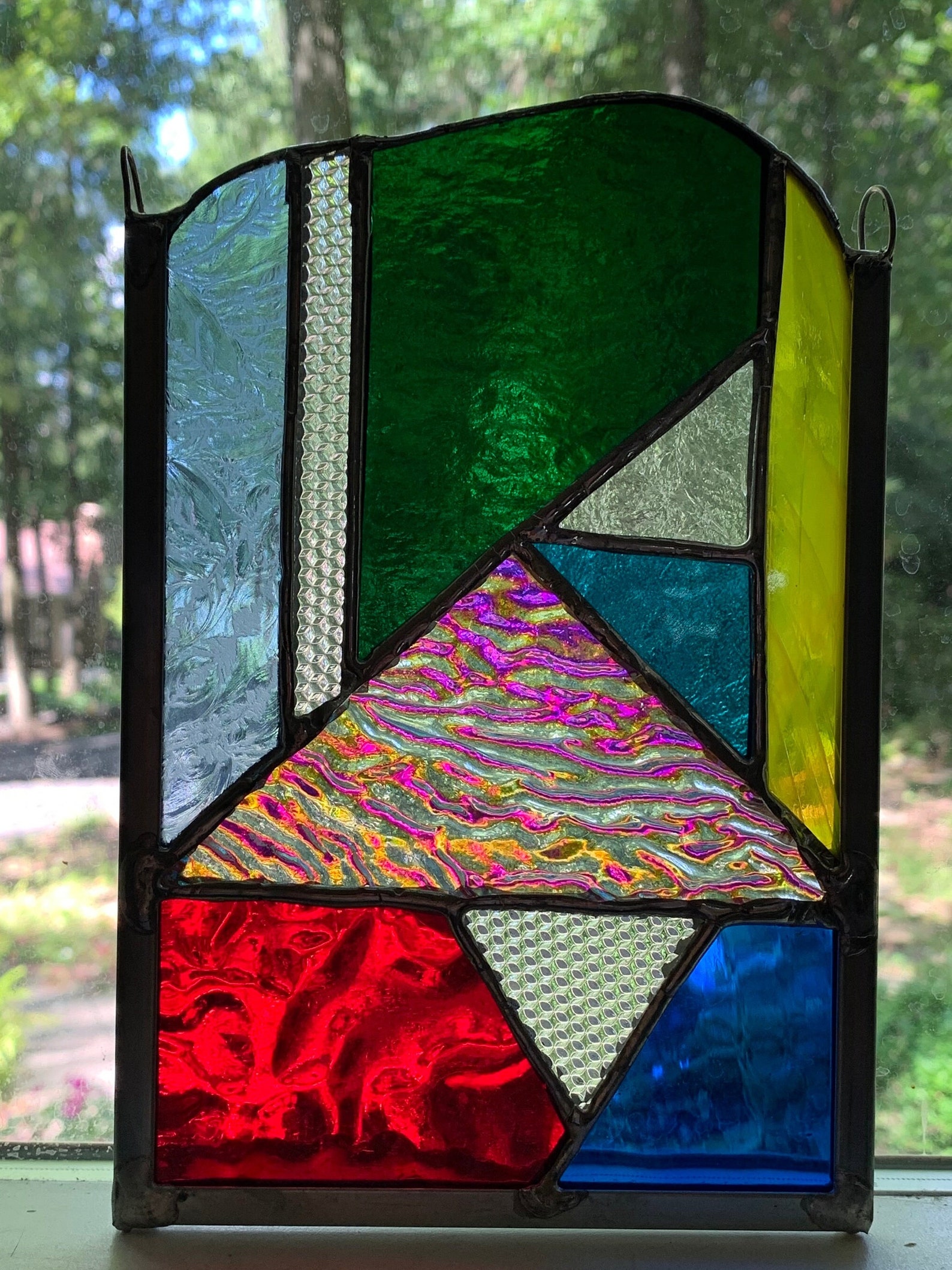 Stained Glass Panel With Dichroic Glass - Etsy