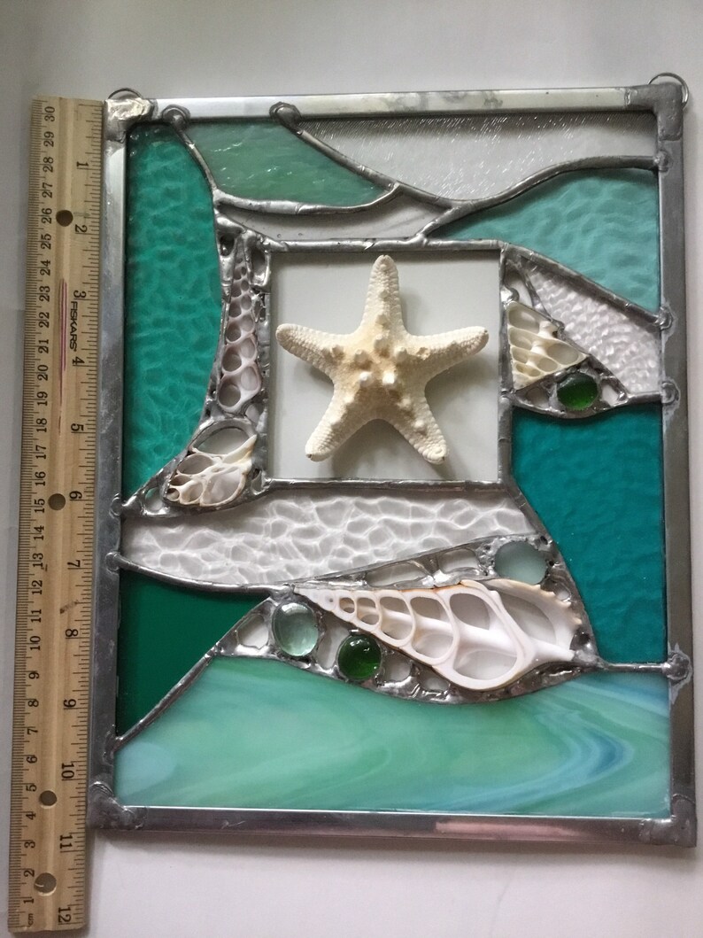 Ocean Stained Glass With Large Starfish - Etsy