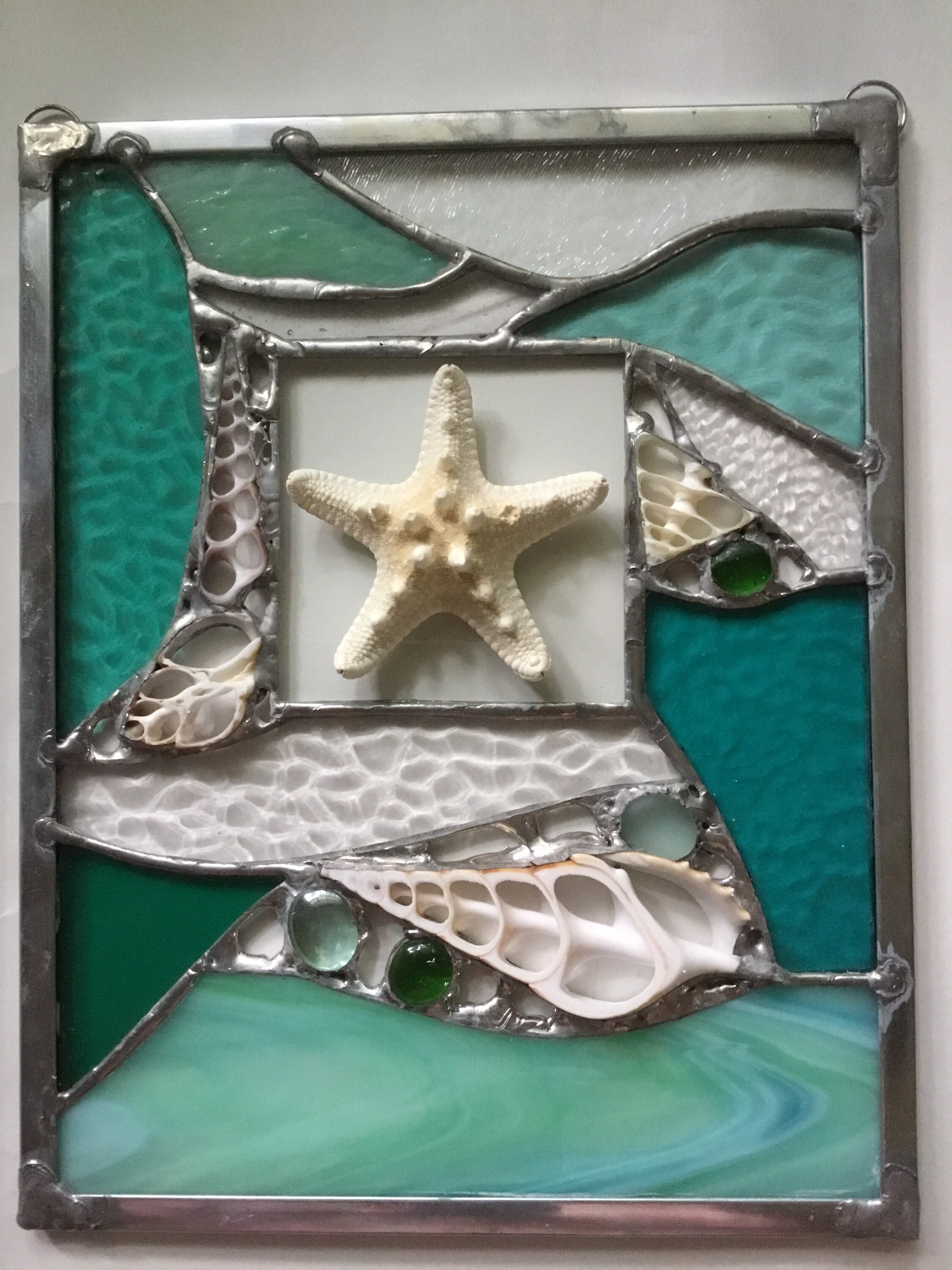 Ocean Stained Glass With Large Starfish - Etsy