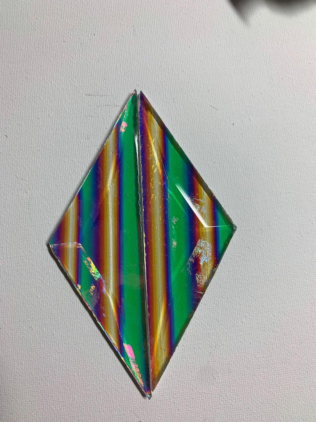 Dichroic Beveled Glass Triangles for Stained Glass Work - Etsy